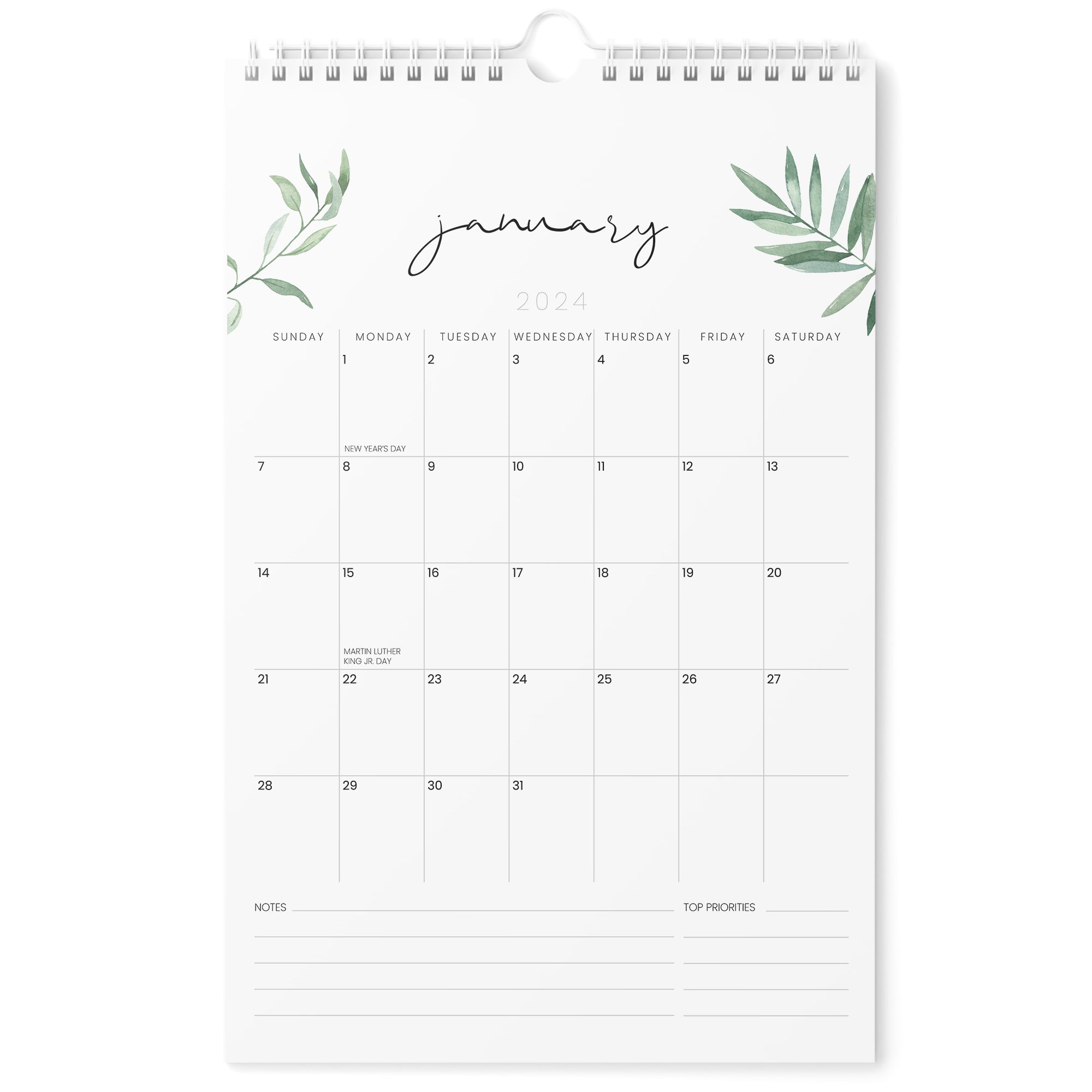 Greenery Calendar 2024 | 18 Months | 11x17 – Kartoprint