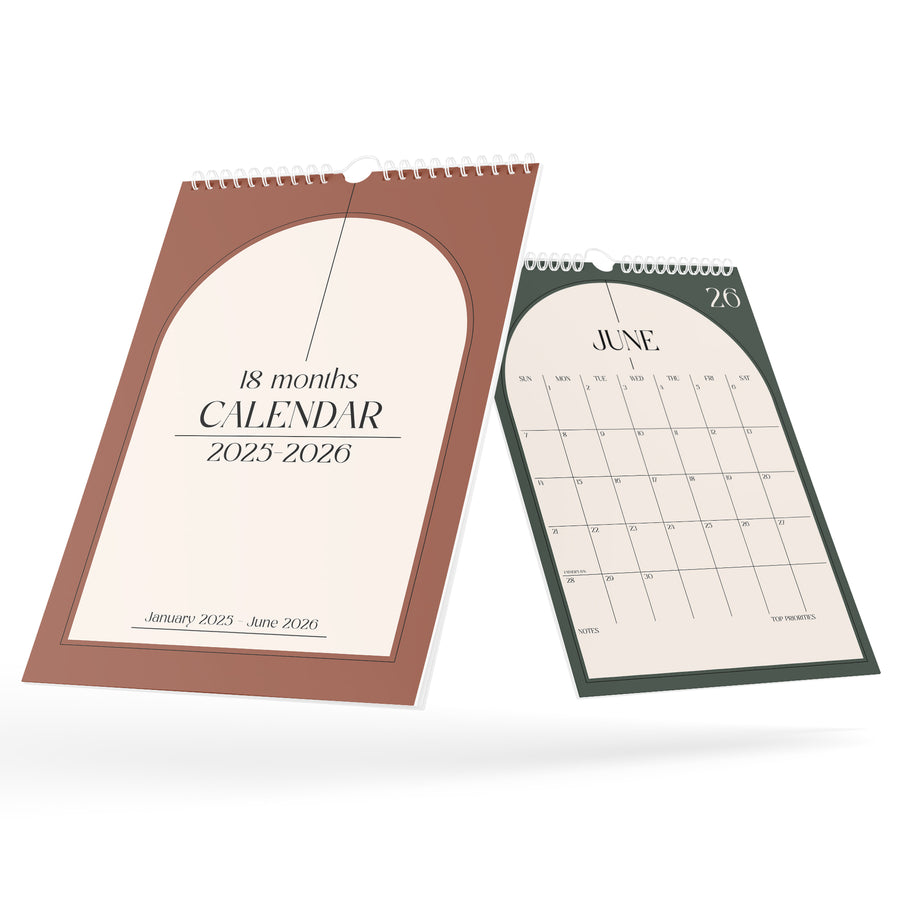 Boho Colors Calendar 2025 | 18 Months | 11x17 – Kartoprint
