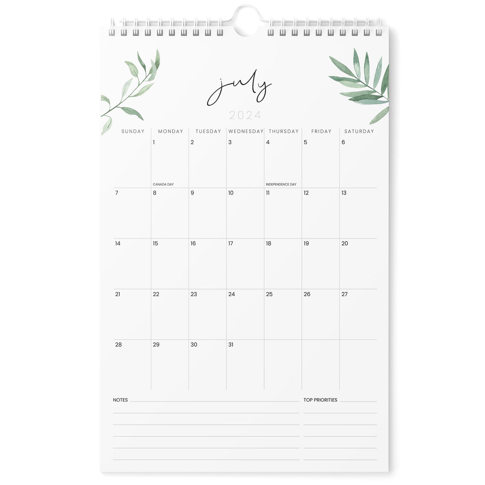 Greenery Calendar 2024 | 18 Months | 11x17 – Kartoprint